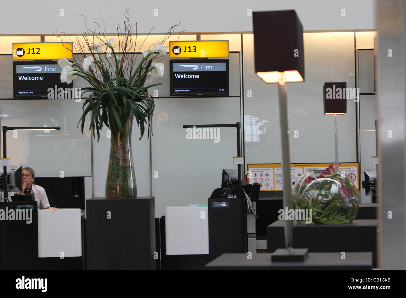 The British Airways first class check-in area in departures of Terminal ...
