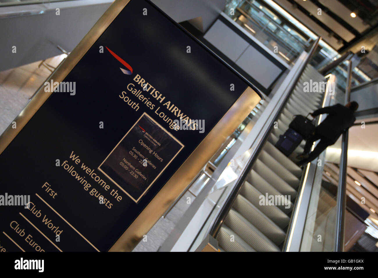 The entrance to the Galleries Lounge south in the new Terminal 5 at ...