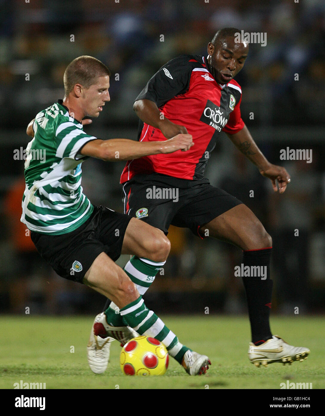 Sporting Lisbon's Adrien Silva and Blackburn Rovers' Benny McCarthy ...