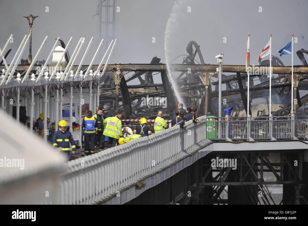 The grand pier at weston super mare after major fire broke out hi-res ...
