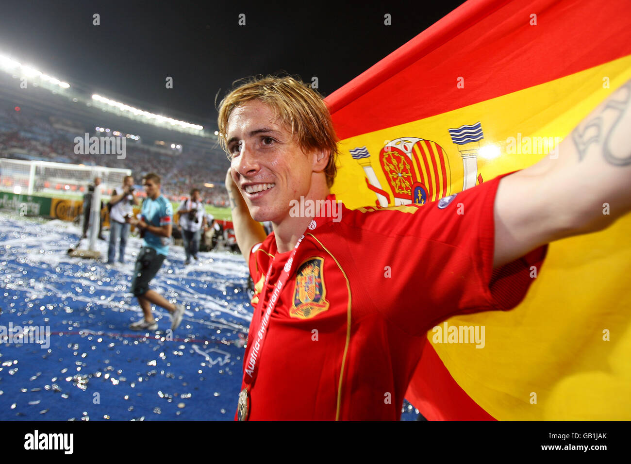 Spain's Fernando Torres celebrates after beating Germany in the Euro ...