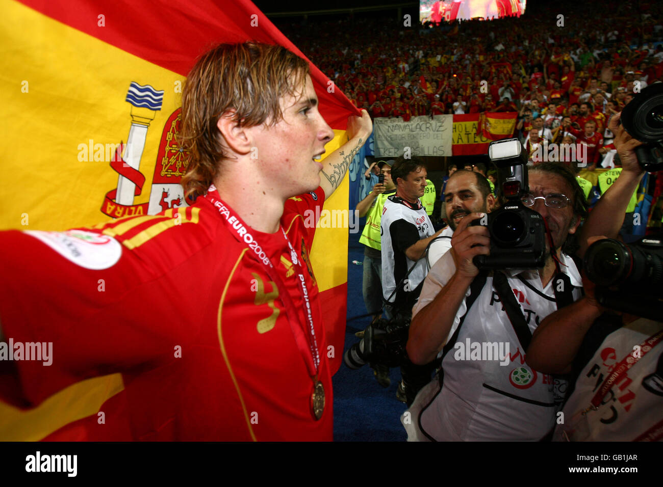 Spain's Fernando Torres celebrates after beating Germany in the Euro ...