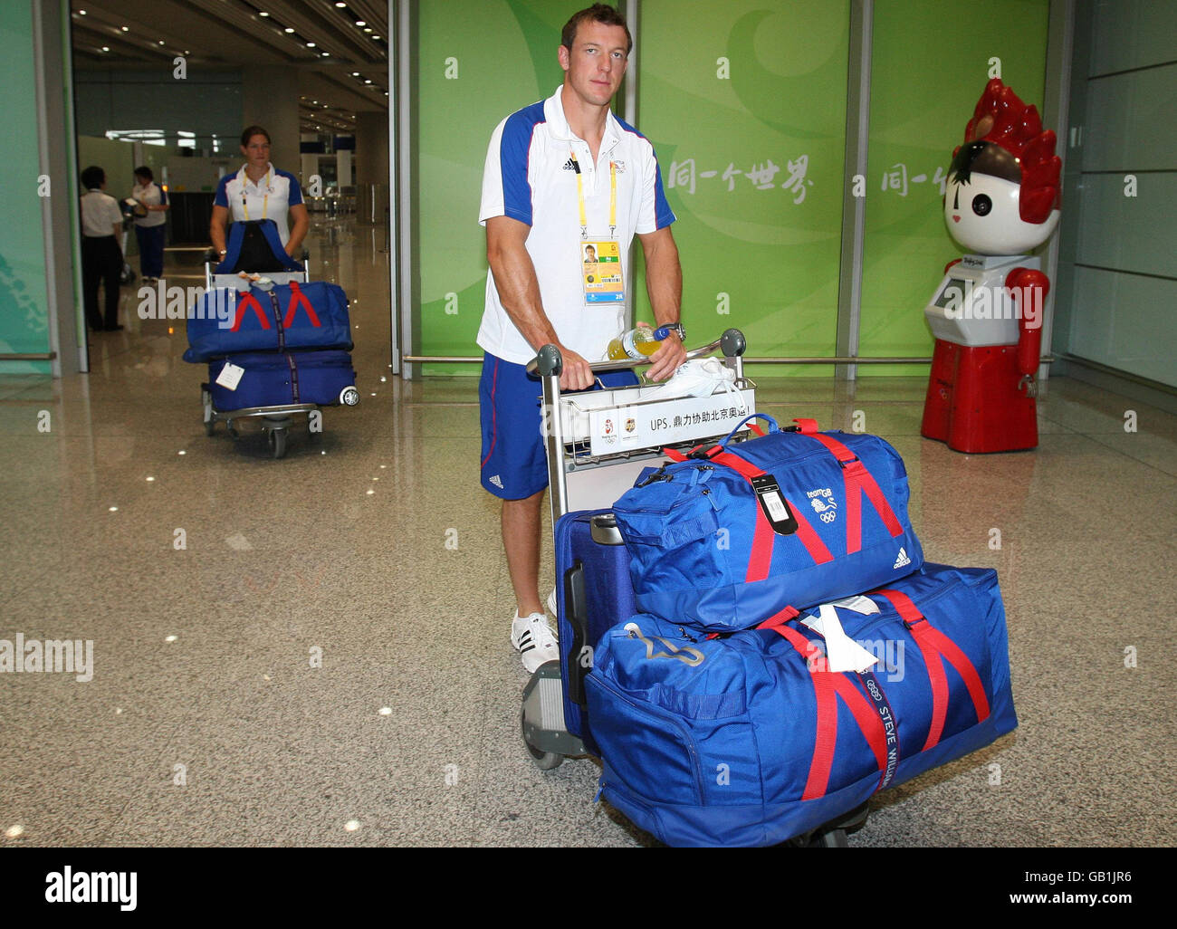 Steve Williams of the Great Britain Rowing team arrives at Beijing ...