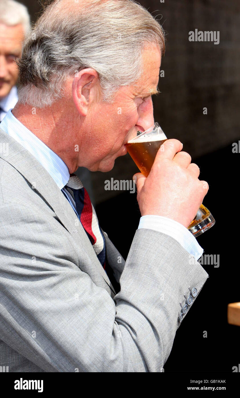 The Prince of Wales pictured sampling the UK's first carbon neutral ...