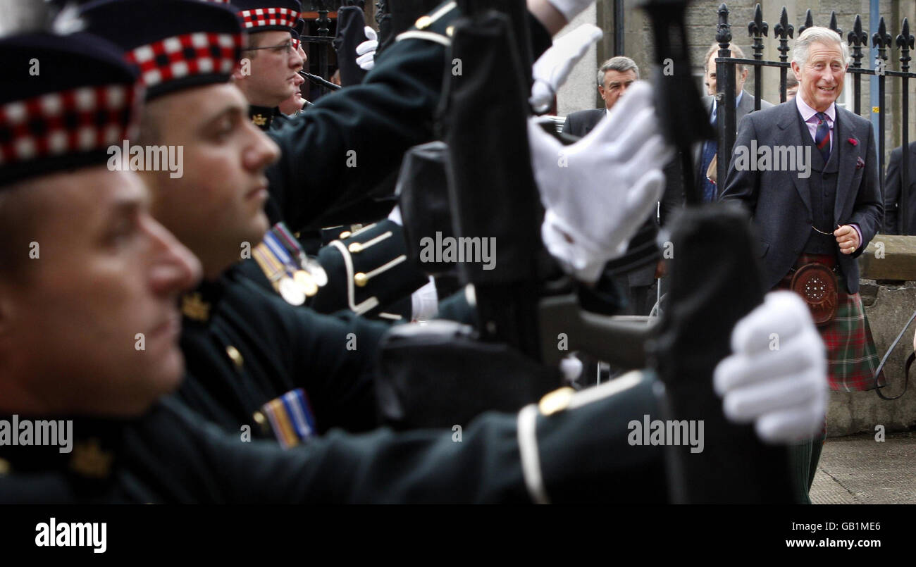 The Prince of Wales arrives at the Assembly Rooms in Wick Stock Photo ...