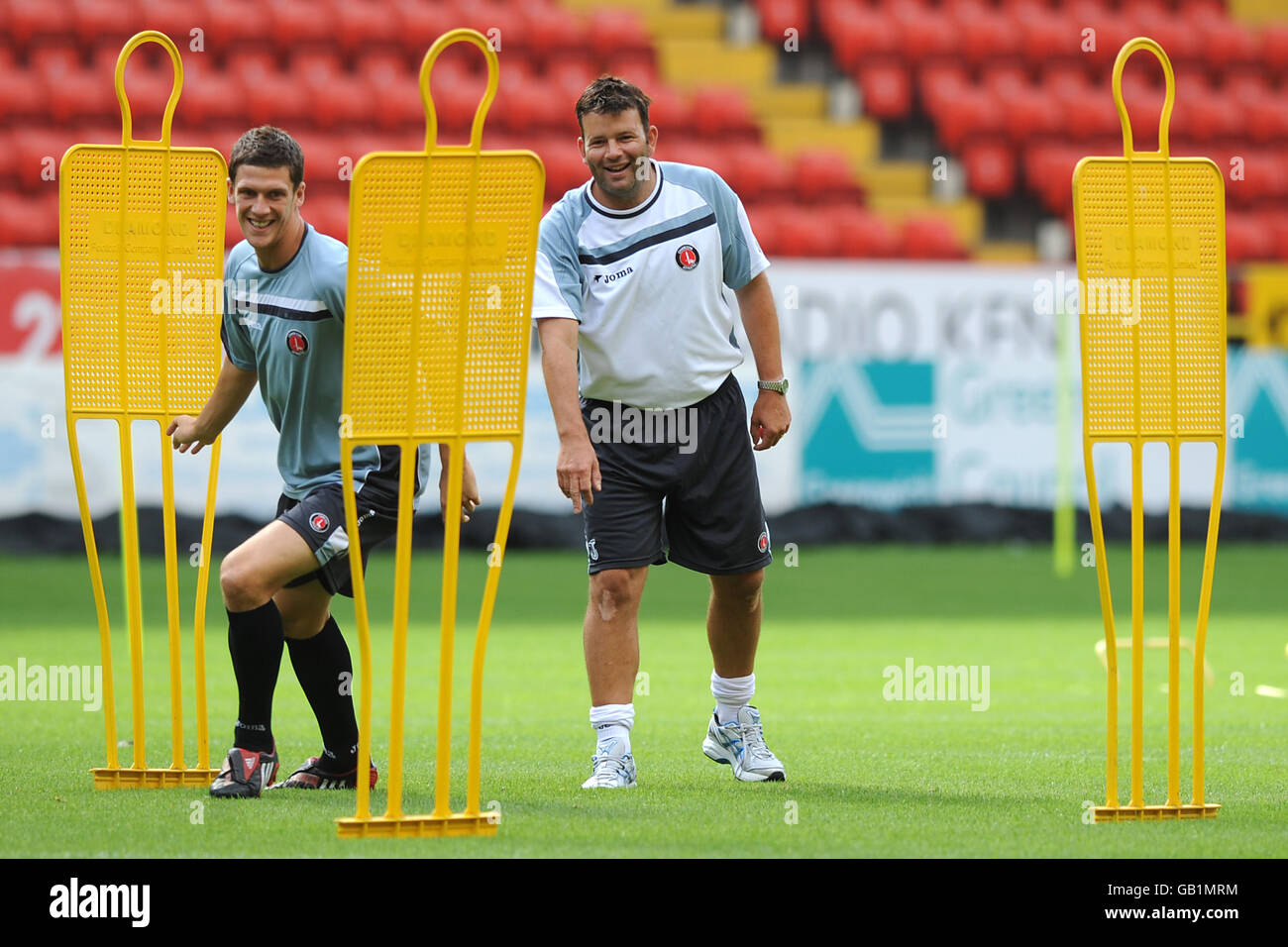 Football pre season full length free kick manequins hi-res stock ...