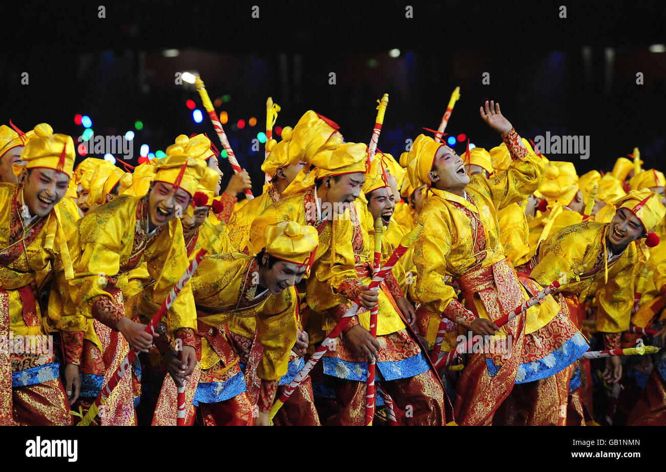 Performers during the Beijing Olympic Games 2008 Opening Ceremony at ...