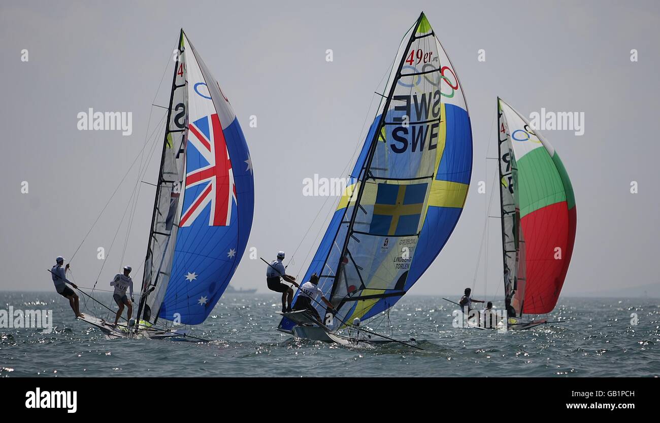 2008 beijing olympic sailing 49er hi-res stock photography and images ...