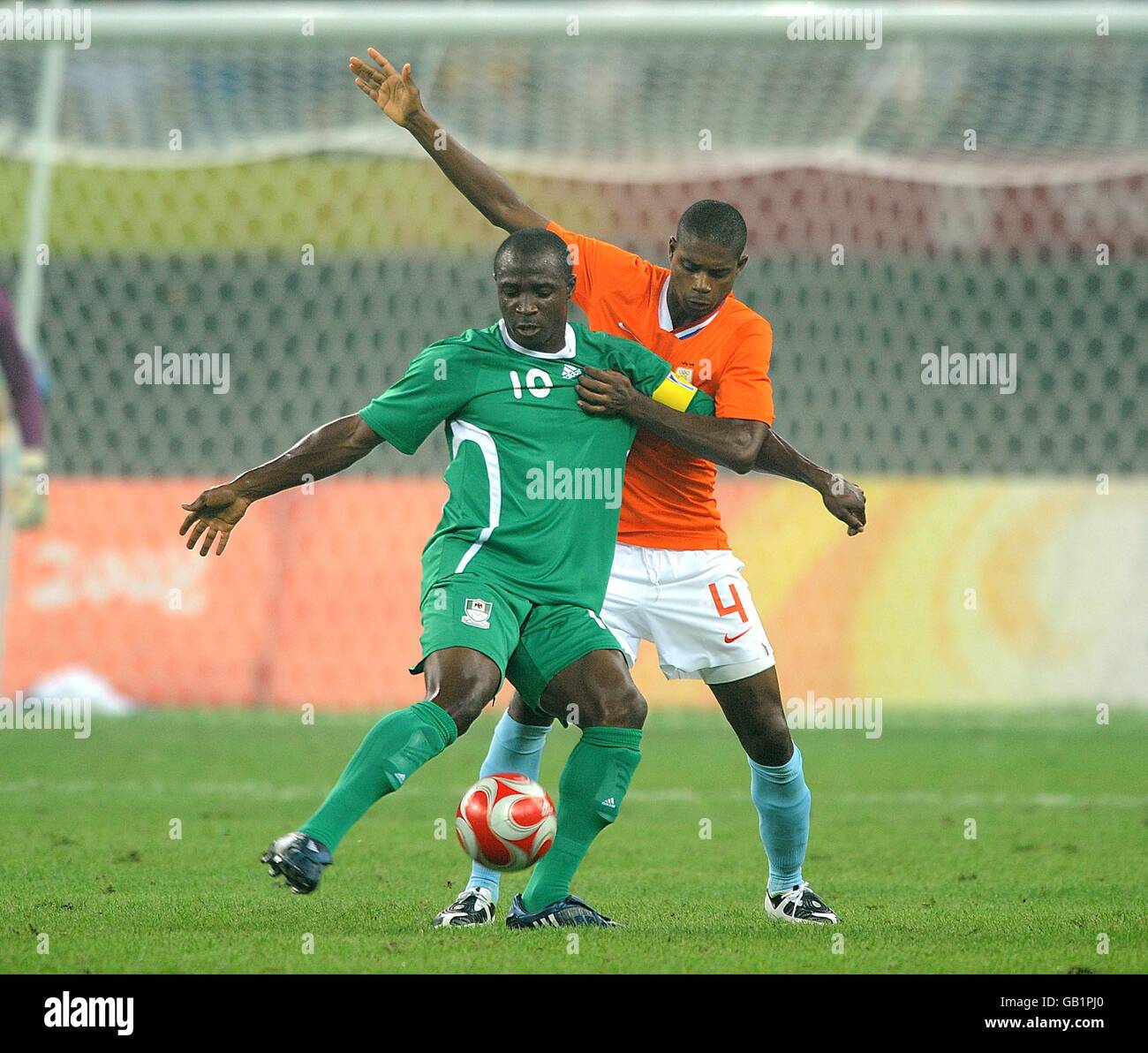 Nigeria's Promise Isaac (left) and Netherlands' Kew Jaliens battle for ...
