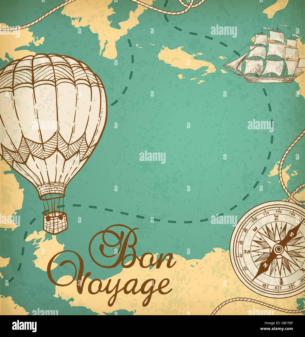 Old sailing map hi-res stock photography and images - Alamy