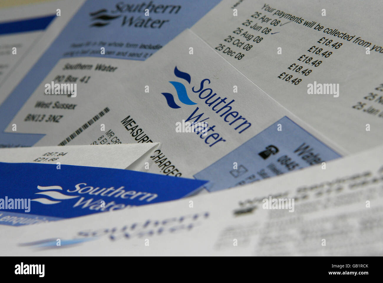 STOCK Water Bill Stock Photo - Alamy