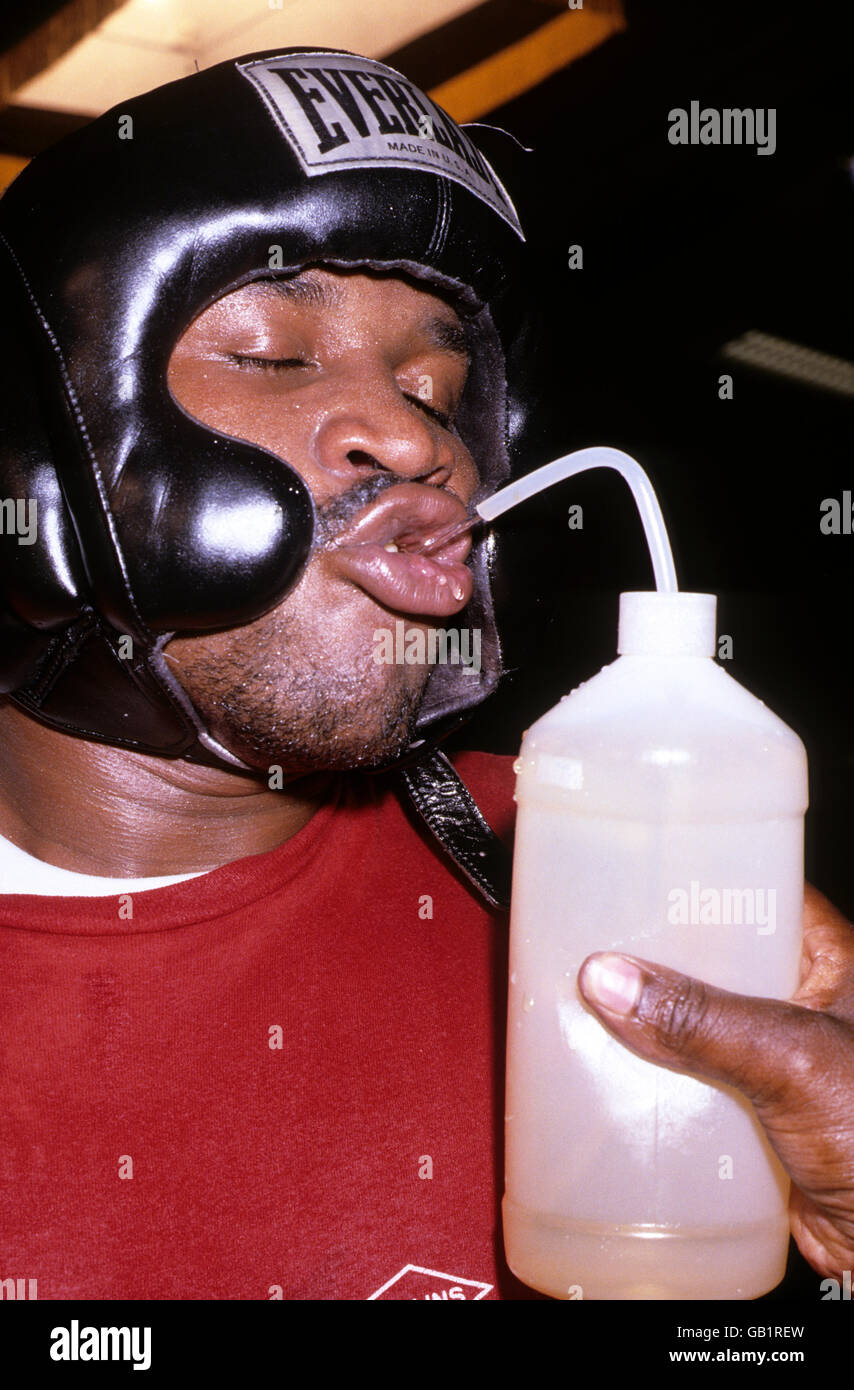 Tim Witherspoon during a training session in the build up to his fight ...