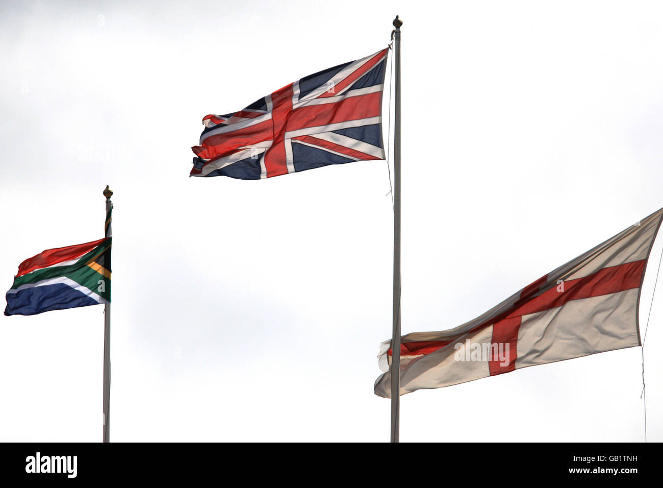British south african flags on display at the brit oval hi-res stock ...