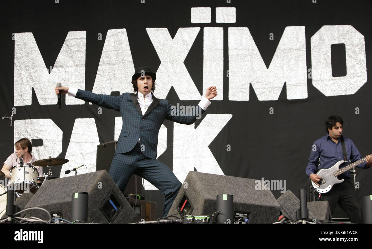 Maximo Park perform at the V Festival in Hylands Park, Chelmsford ...