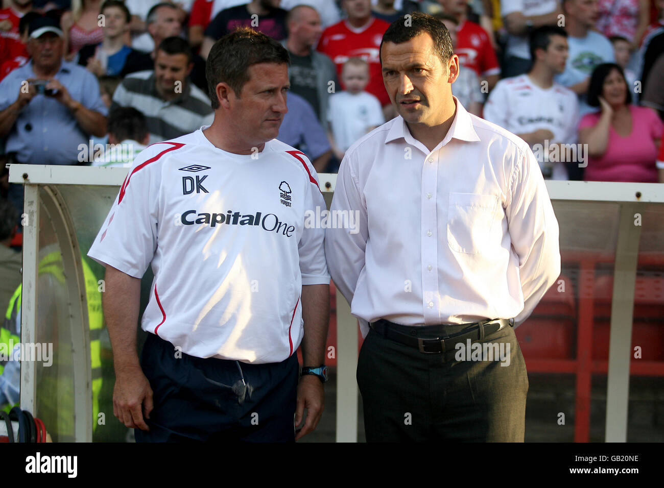 Nottingham Forest's manager Colin Calderwood with his first team coach ...