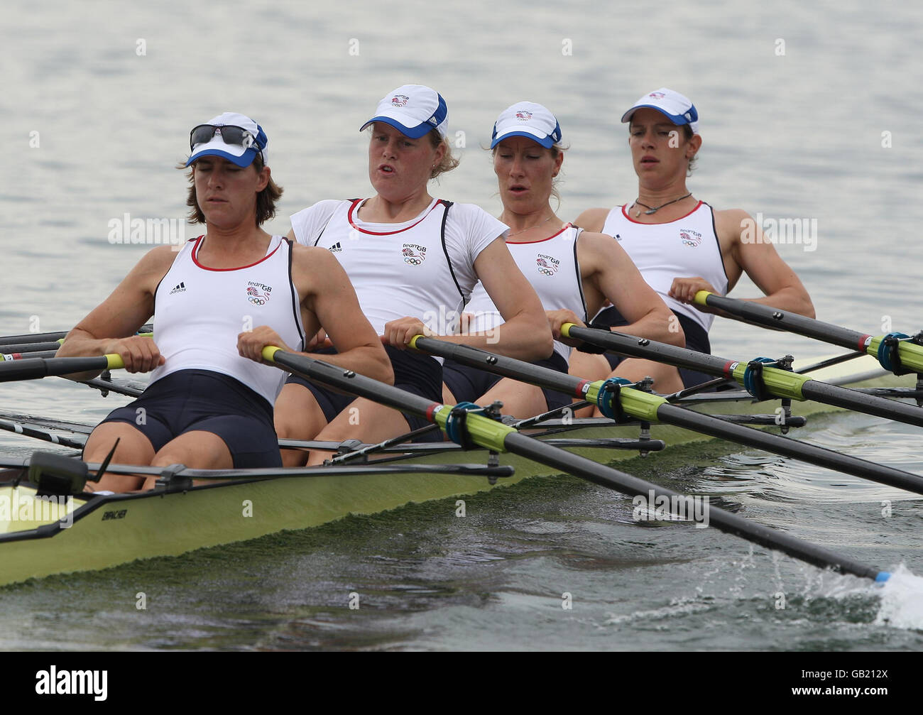 Great Britain's womans Quadruple Scull rowing team (left-right ...