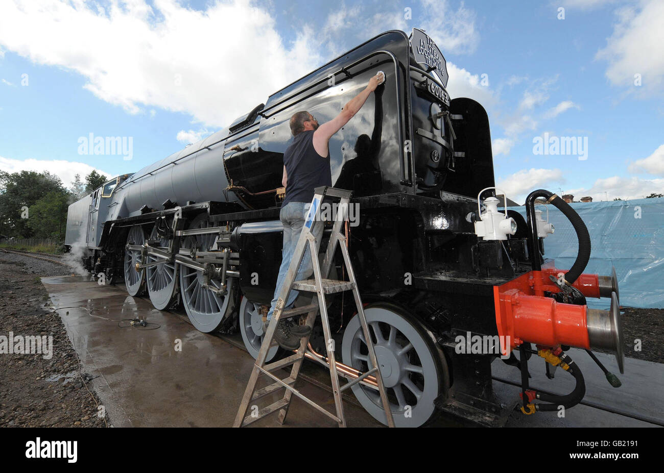 New steam locomotive Stock Photo - Alamy