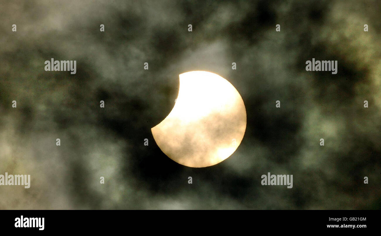 Partial solar eclipse Stock Photo - Alamy