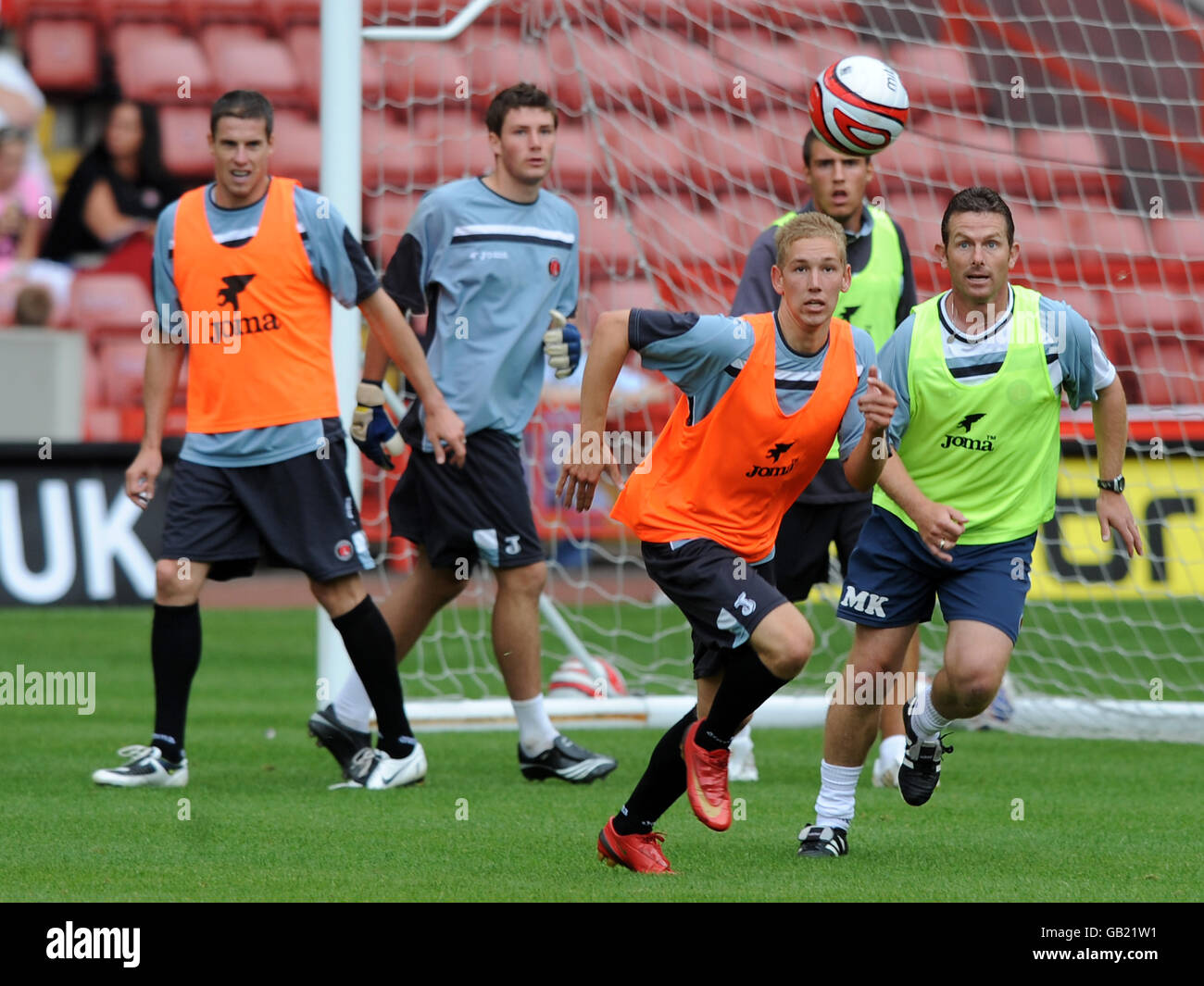 Charlton Athletic players take part in the open training session Stock ...
