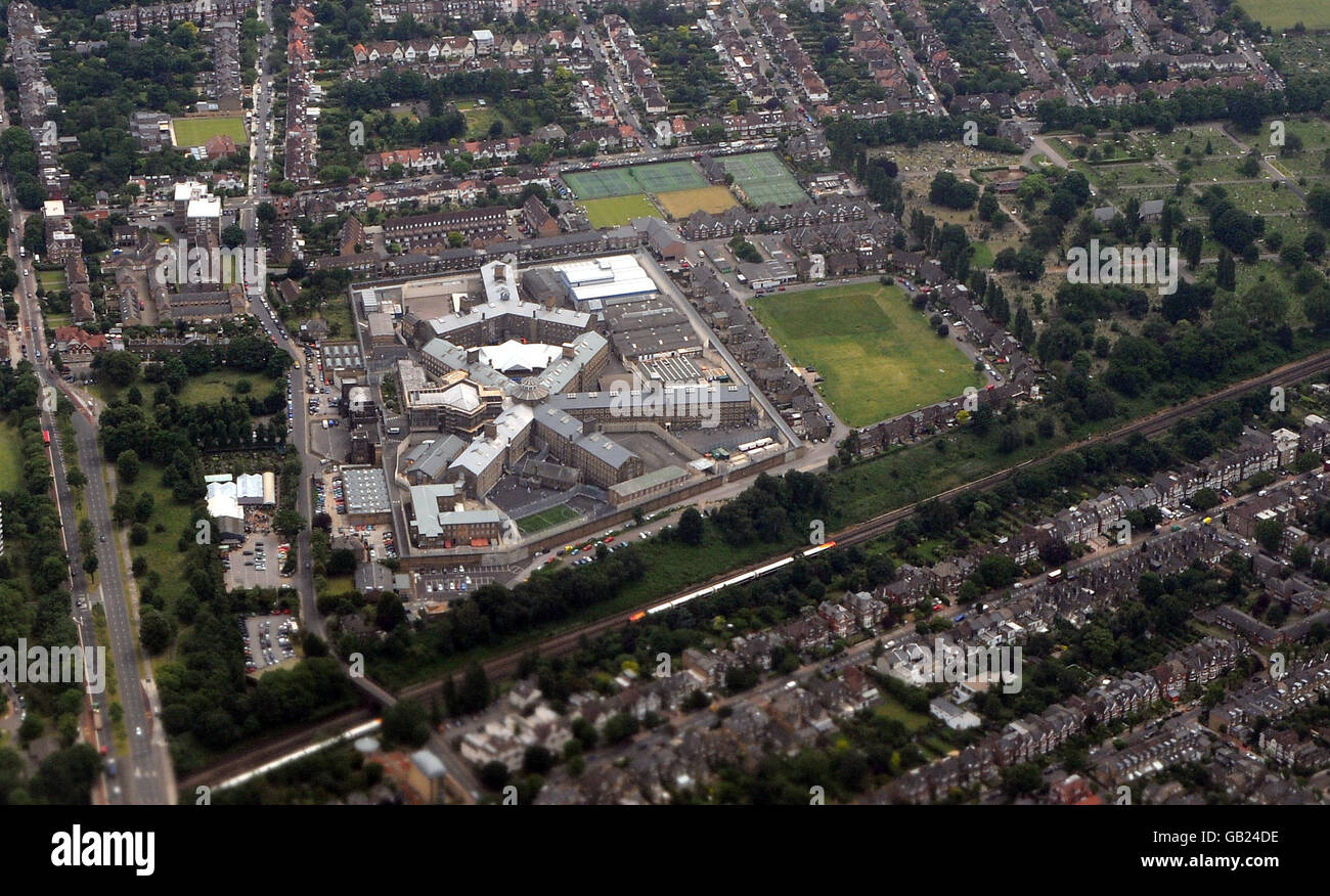 General view of Wandsworth Prison, taken from a commercial airline ...