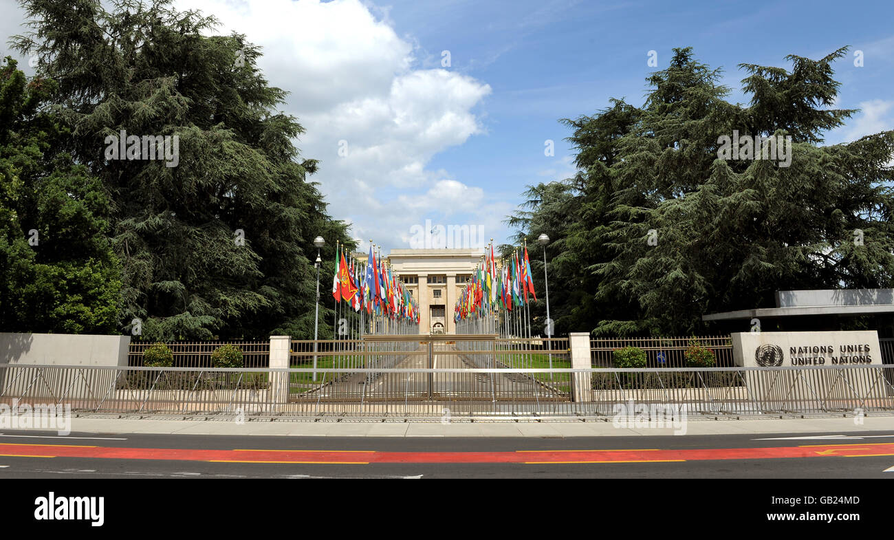 General view of the united nations headquarters in geneva hi-res stock ...