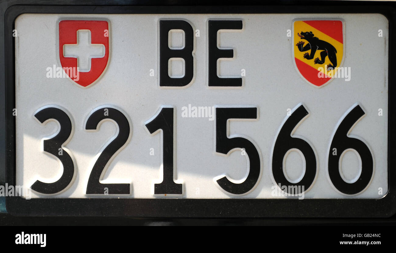 Travel stock - Bern - Switzerland. A typical number plate in Bern ...