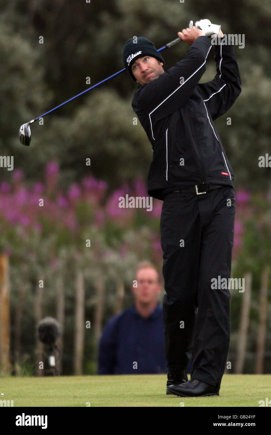 Michael Letzig in action during Round Two of the Open Championship at ...