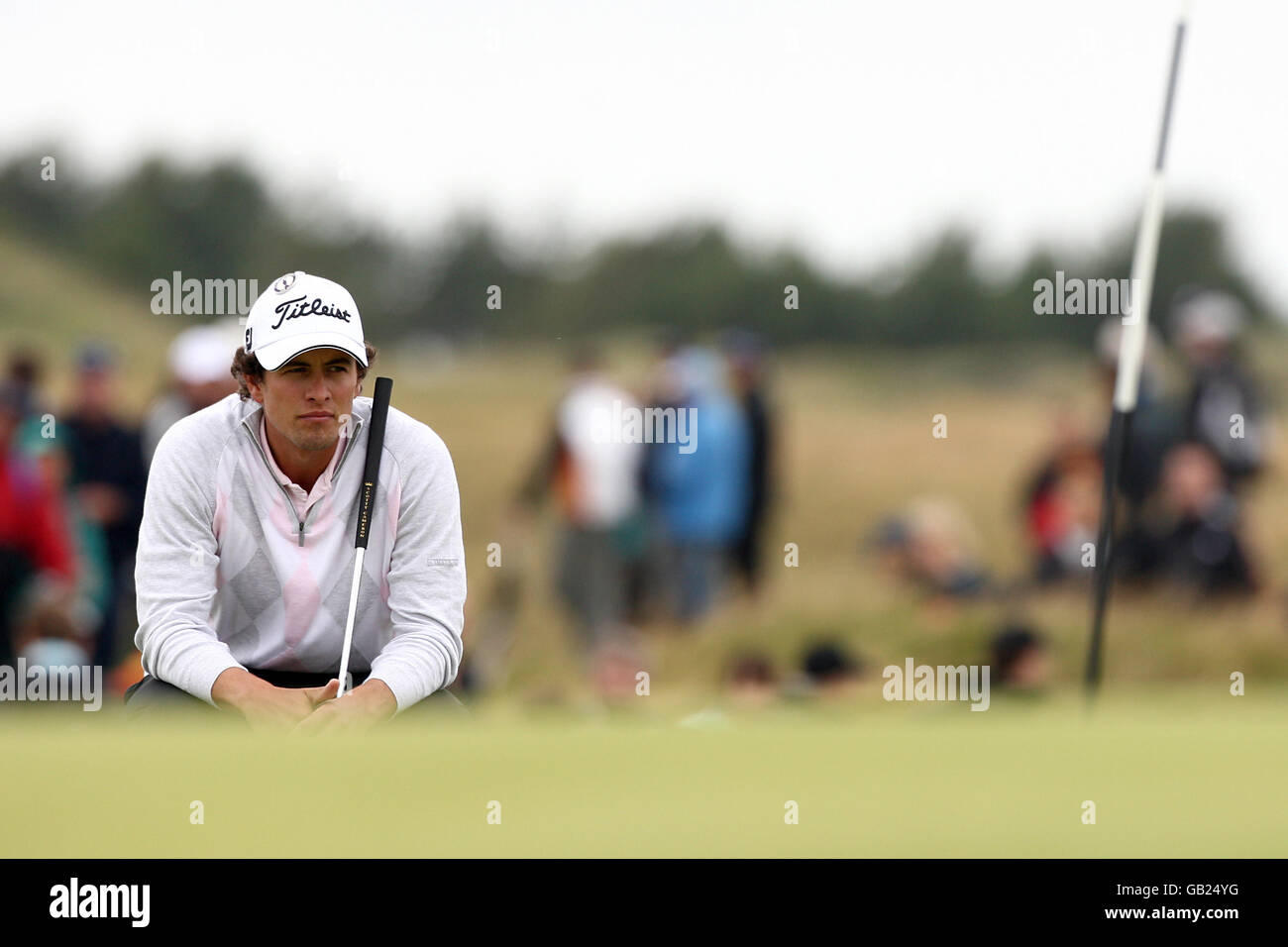 Australias adam scott lines up a putt hi-res stock photography and ...