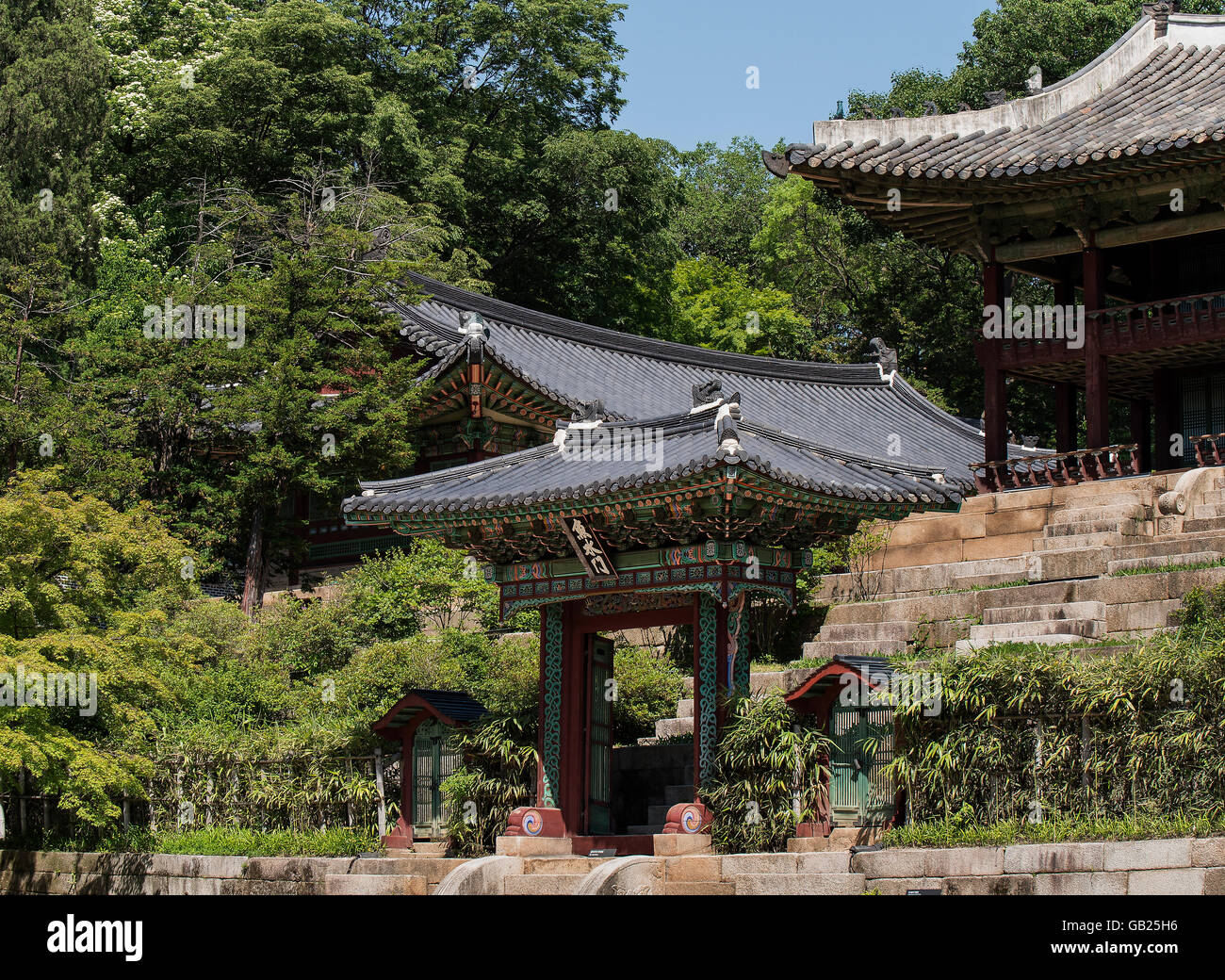 pavilion Juhamnu at Buyongji-pond in the secret garden of palace ...
