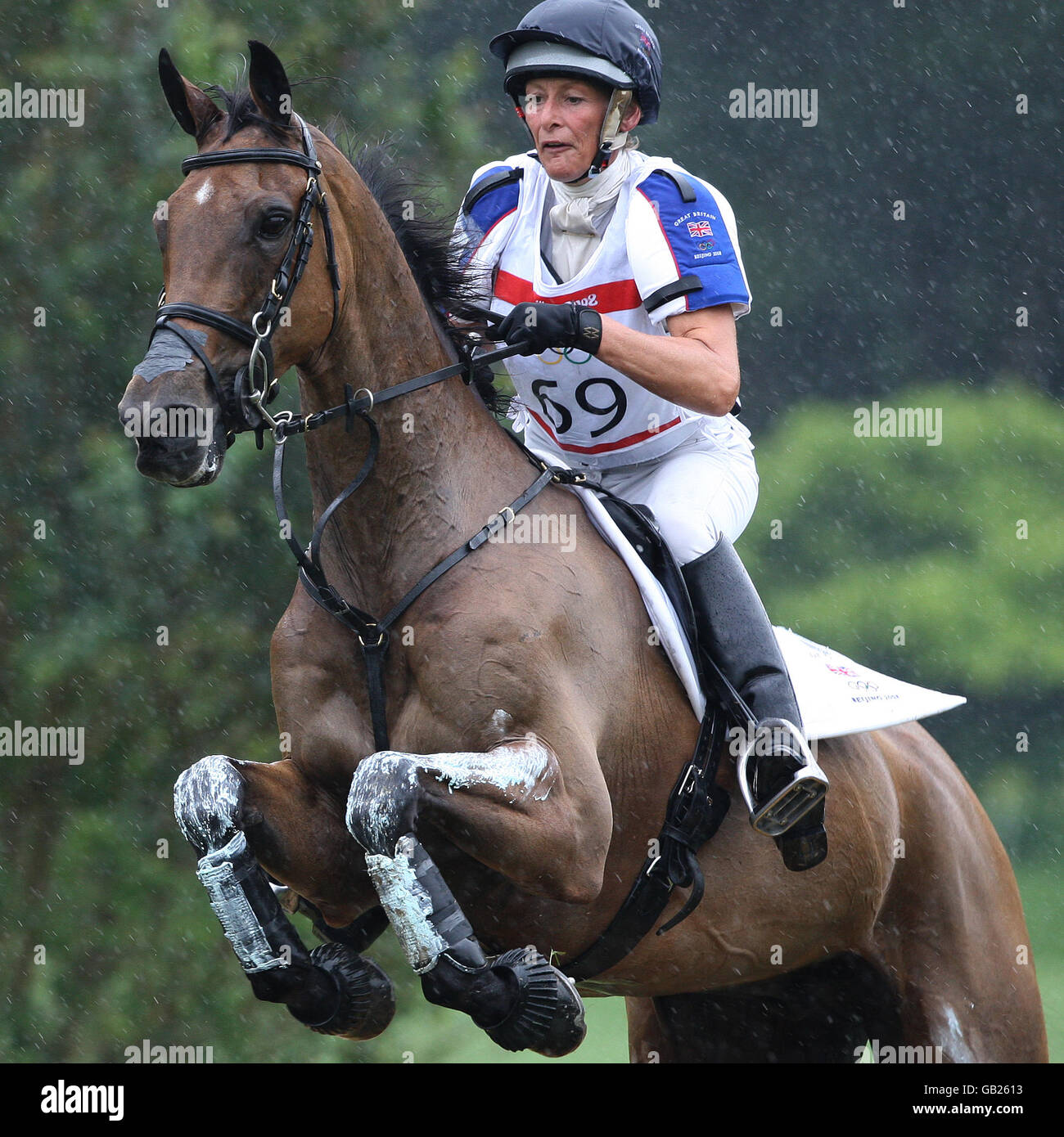 Great Britains Mary King on Call Again Cavalier at the water jump at ...