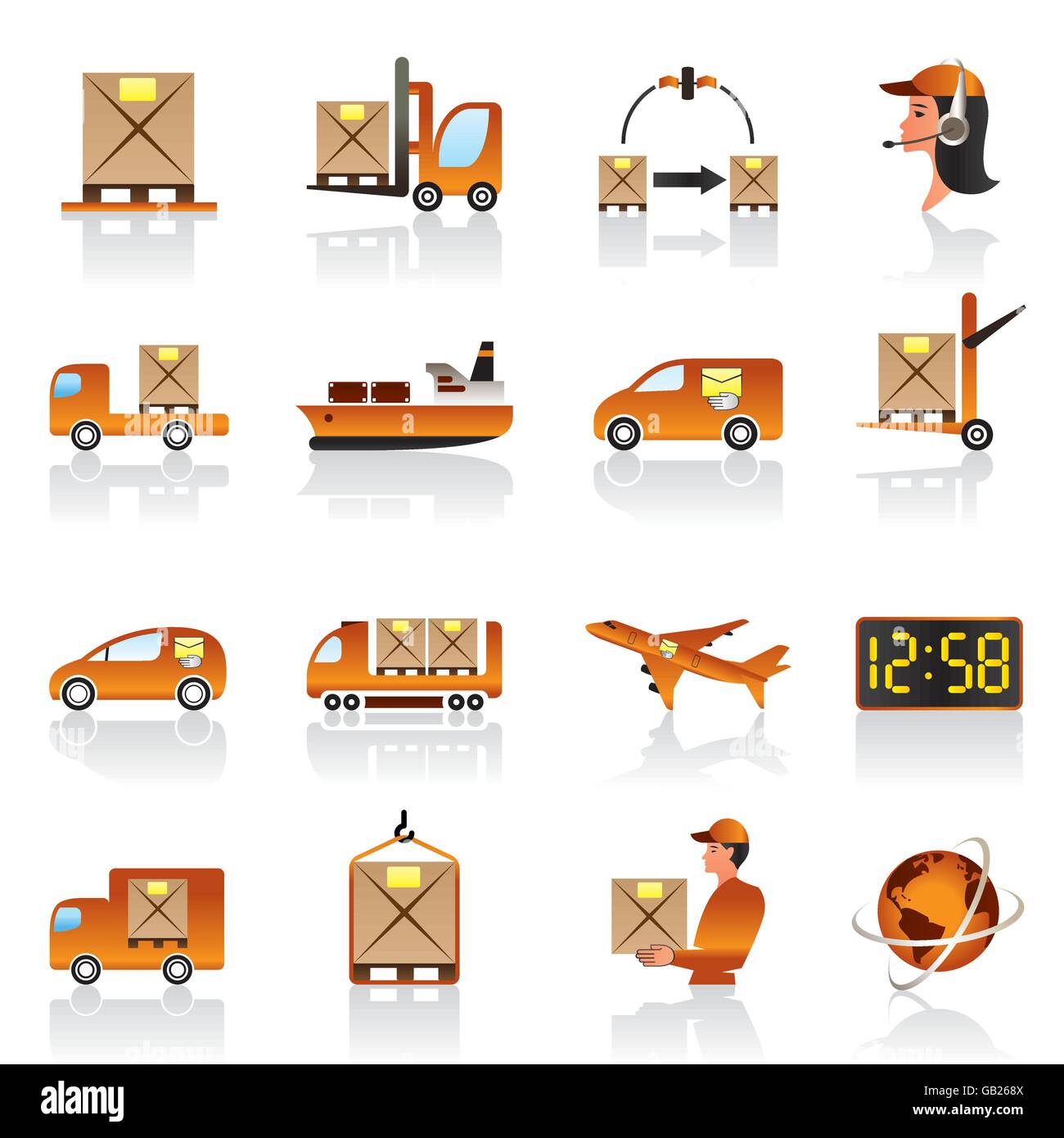 Cargo and logistic icons set - vector illustration Stock Vector Image ...