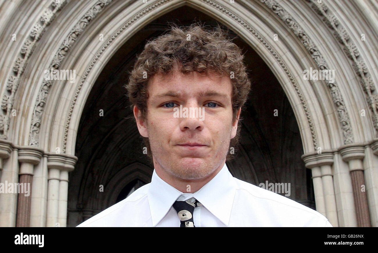 Former Manchester United player Ben Collett, 23, leaves the High Court ...