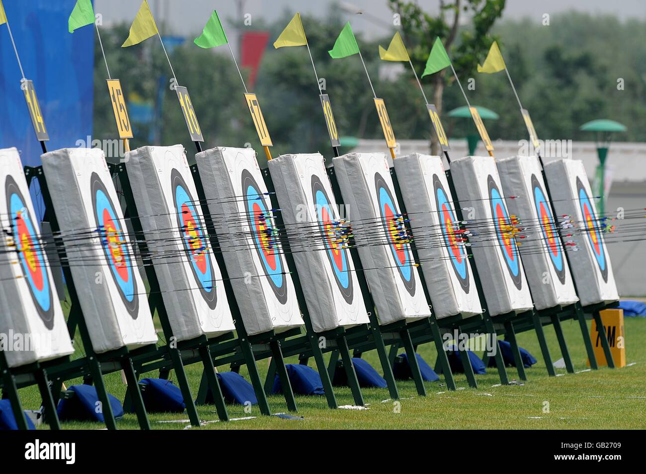 Archery targets beijing olympic green archery field hi-res stock ...