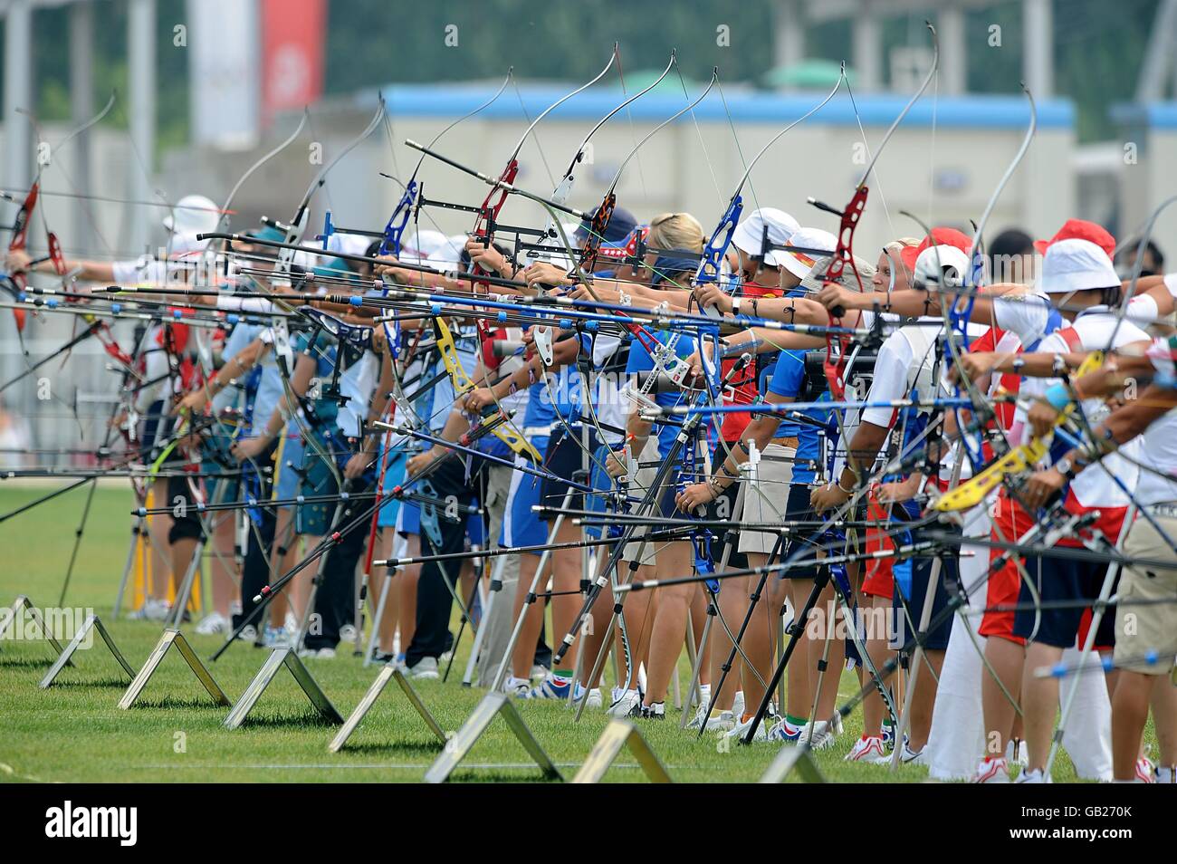 Beijing olympic green archery field half length mid top hi-res stock ...
