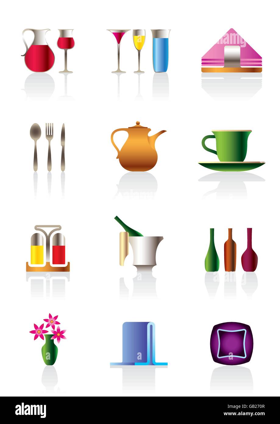 Cafe bar and restaurant icons - vector illustration Stock Vector Image ...
