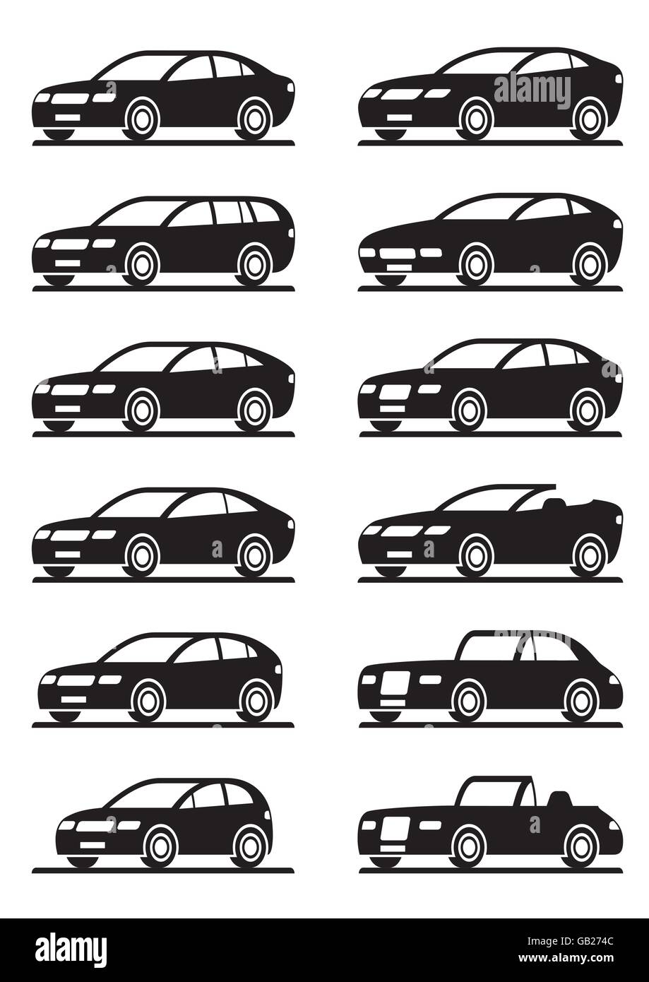 Different modern cars in angle - vector illustration Stock Vector Image ...