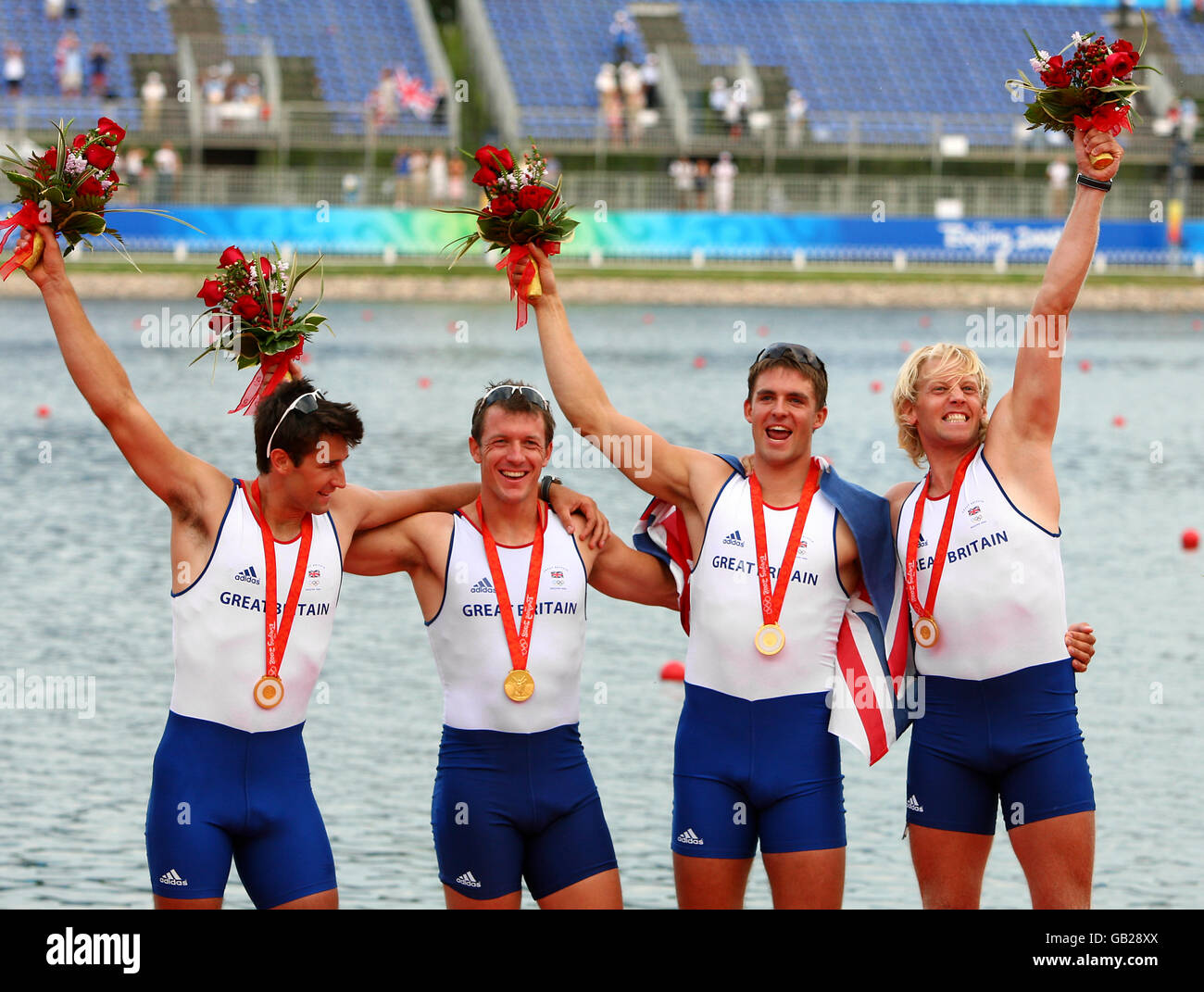 Great Britain's rowers (from left) Tom James, Steve Williams, Pete Reed ...