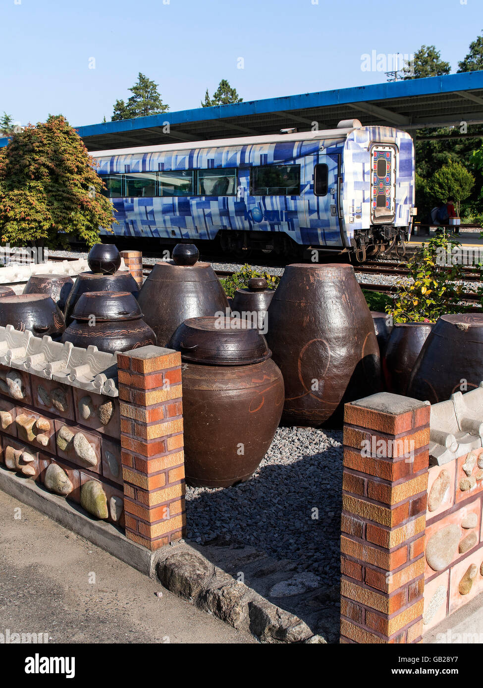 Kimchi -pottery at station of Boseong,, province Jeollanam-do, South ...