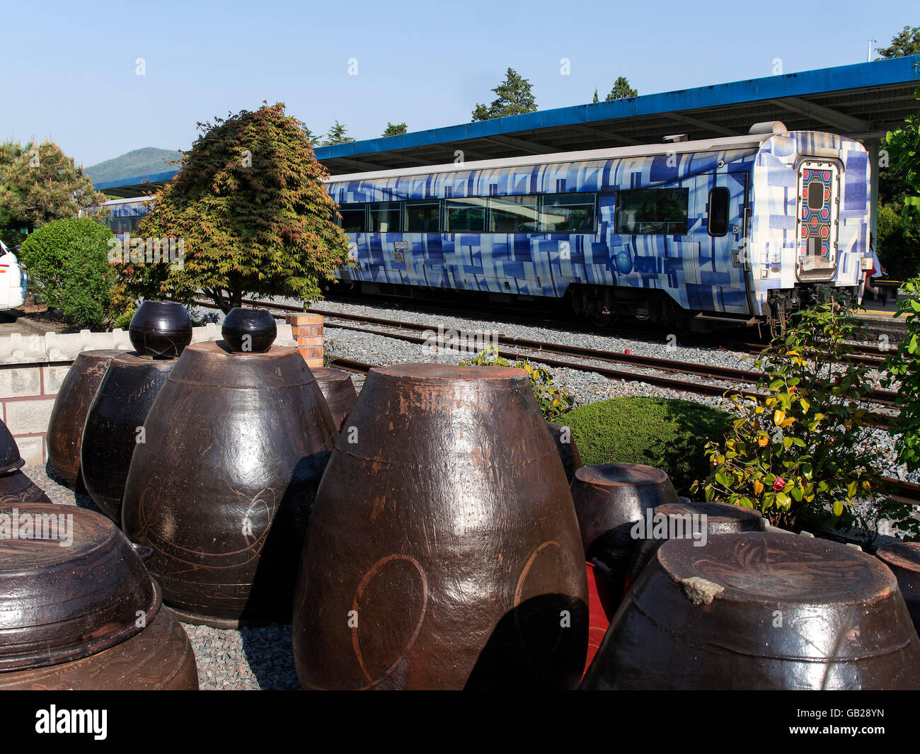 Kimchi -pottery at station of Boseong,, province Jeollanam-do, South ...
