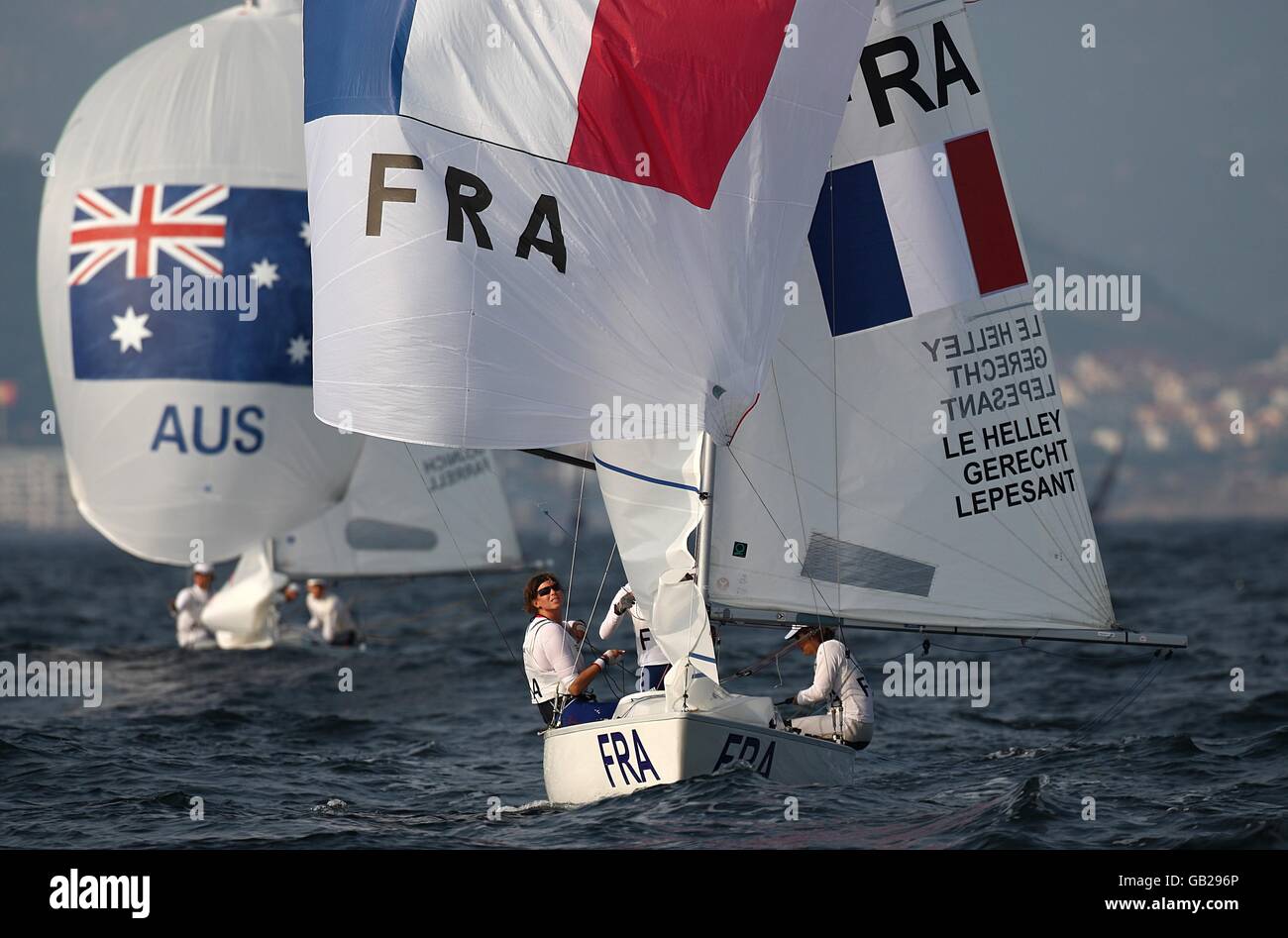 France's Anne le Helley, Catherine Lepesant and Julie Gerecht in action ...