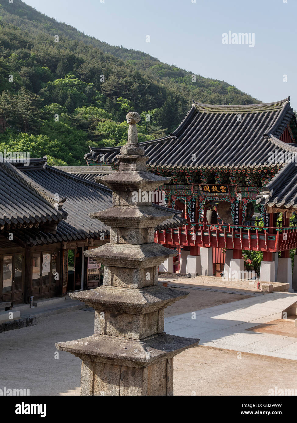 Pagoda, buddhist Hwaeomsa temple in Jirisan national park, province ...