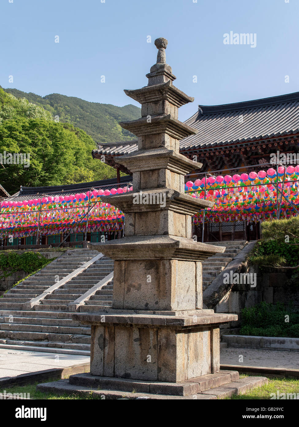 Pagoda, buddhist Hwaeomsa temple in Jirisan national park, province ...