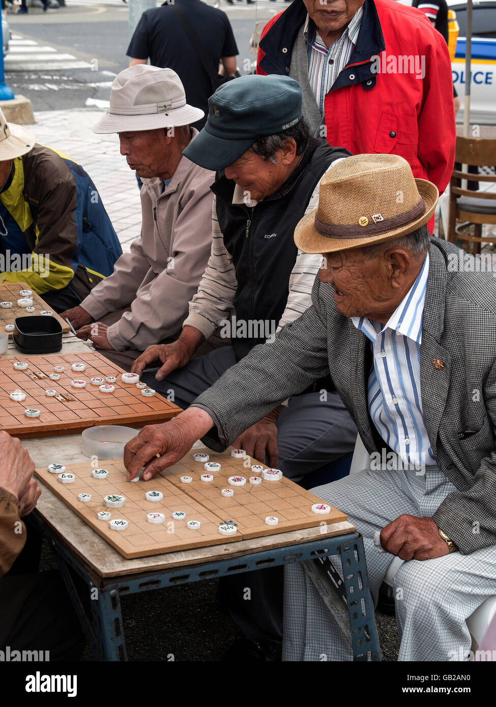 Chess player at port of Tongyeong, province Gyeongsangnam-do, South ...