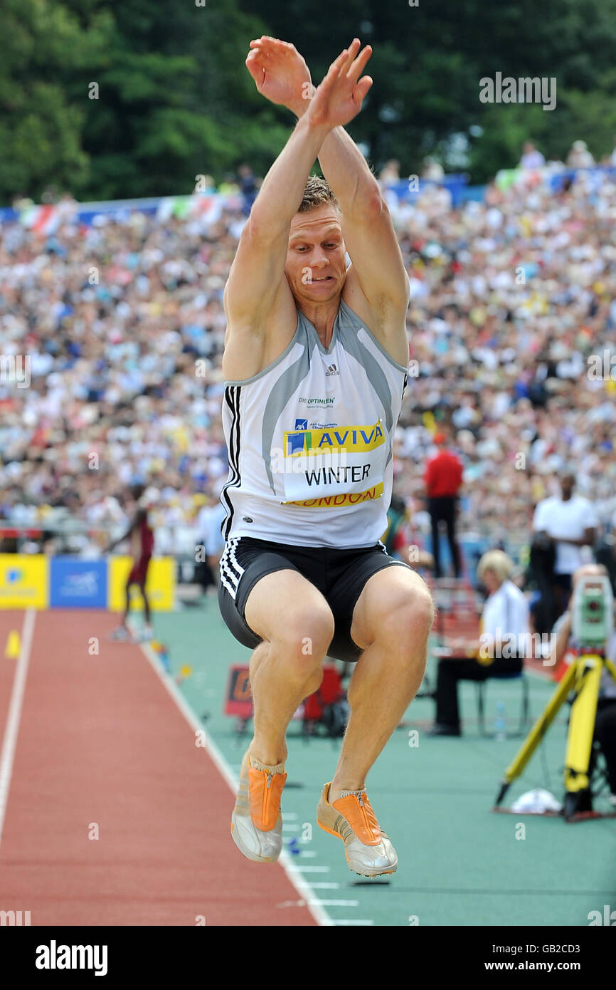 Germany's Nils Winter competes in the Men's Long jump at Crystal Palace ...