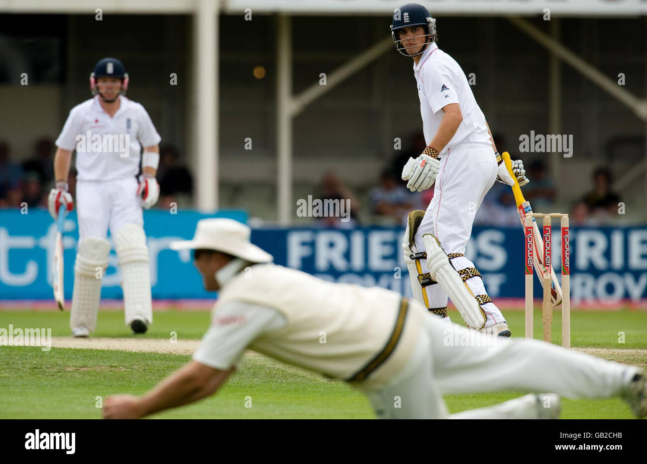 England's Alastair Cook looks back as he is caught out by South Africa ...