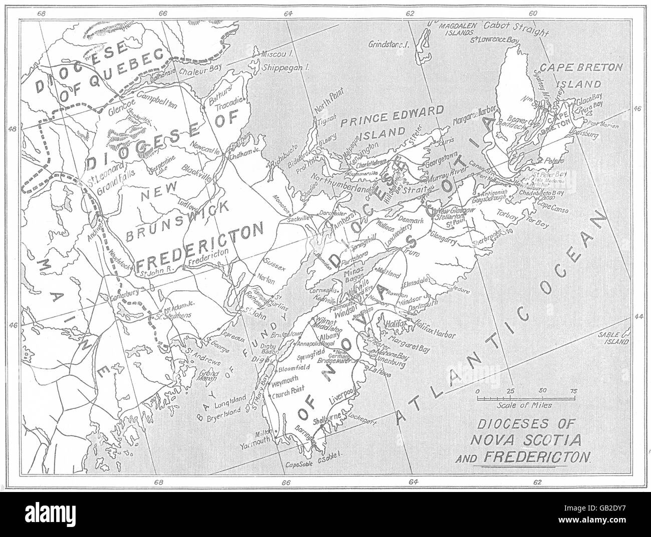 Nova Scotia Map Black and White Stock Photos & Images - Alamy