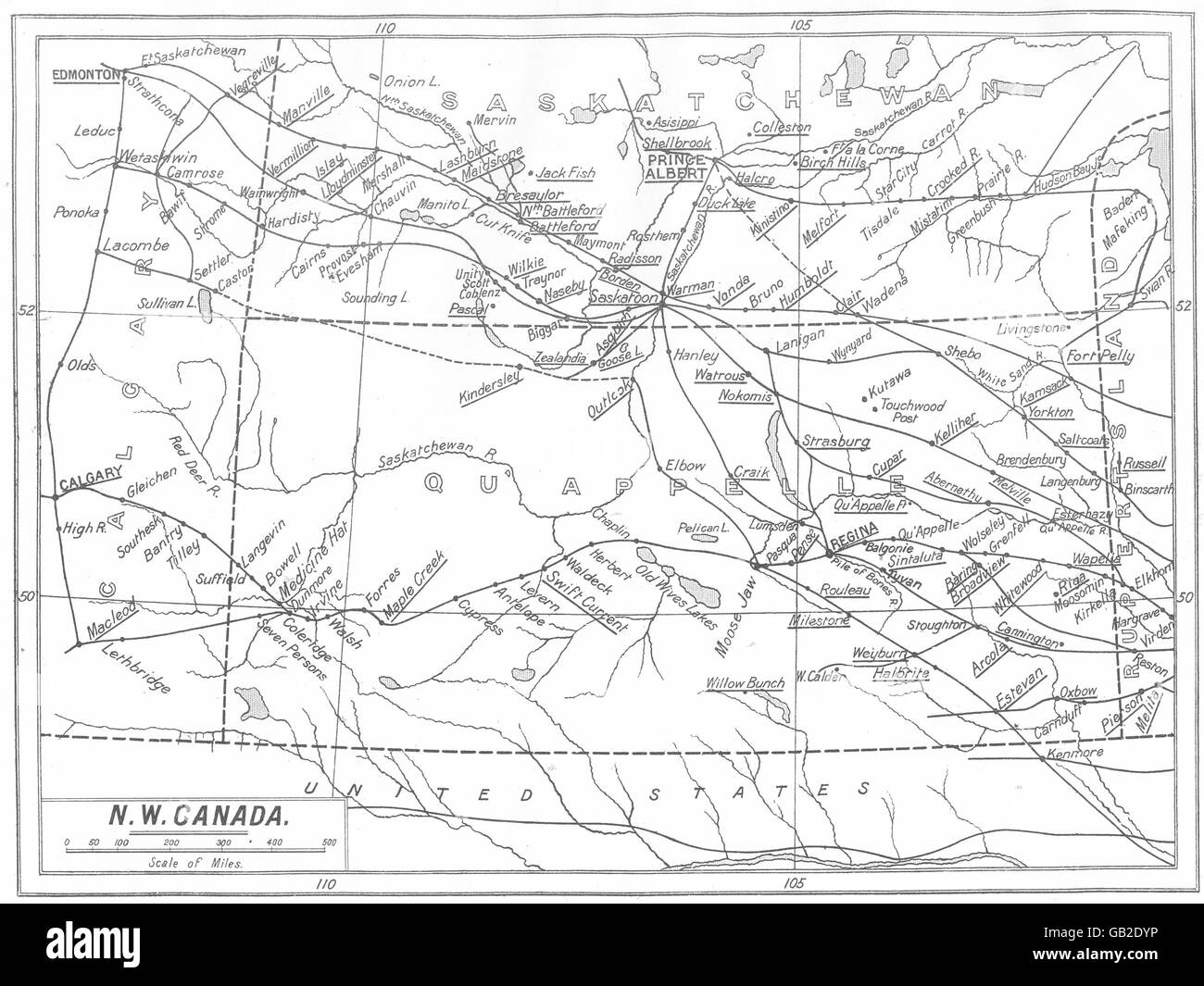 CANADA: North West Canada; Diocesan Anglican missions, 1922 vintage map ...