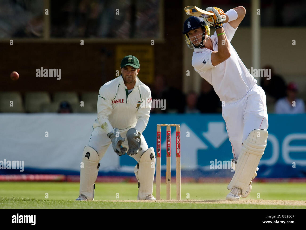 England's Kevin Pietersen hits past South African wicketkeeper Mark ...