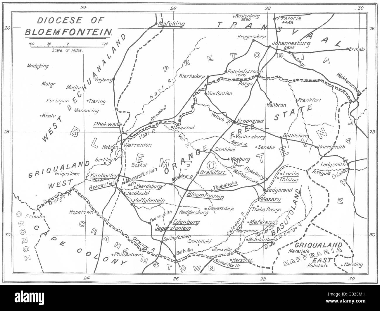 Map of bloemfontein Black and White Stock Photos & Images - Alamy