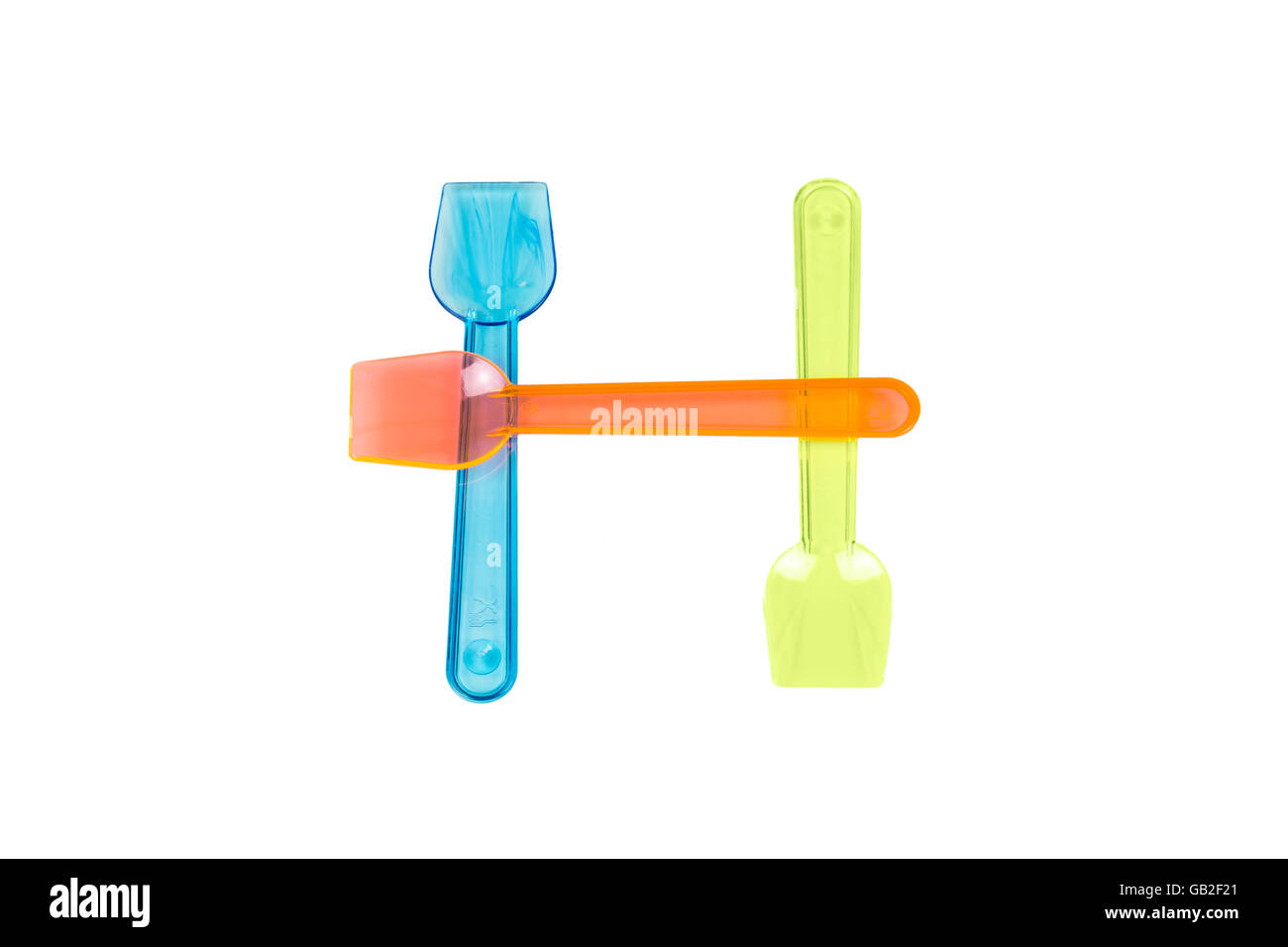 H letter with ice cream spoons Stock Photo - Alamy